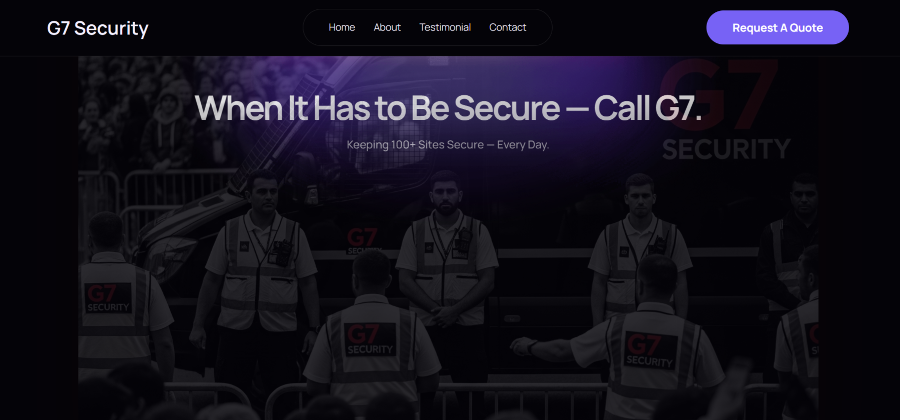 G7 Security Ltd | Professional SIA-Licensed Guards UK